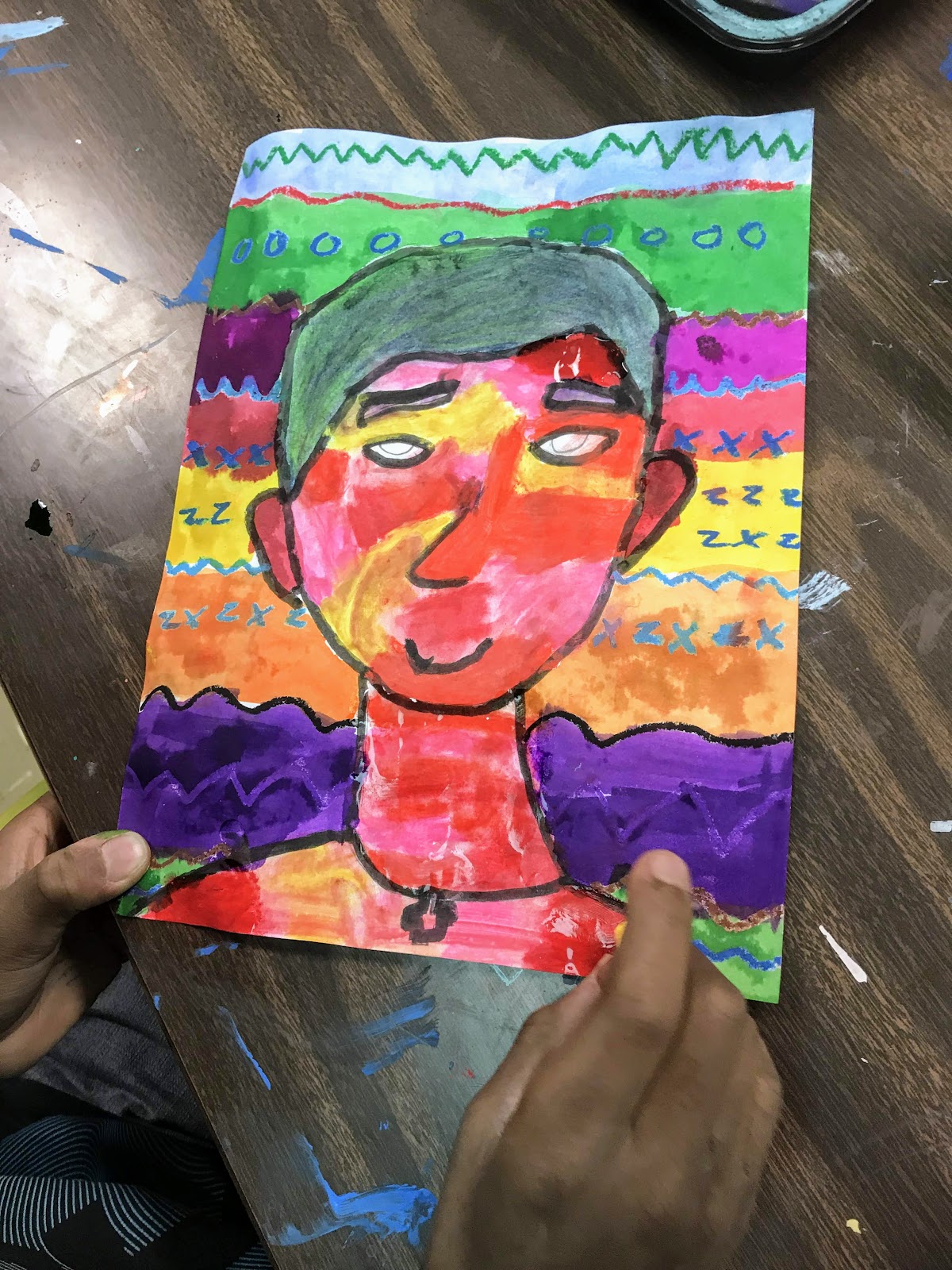 Elements of the Art Room: Colorful 5th grade Self Portraits