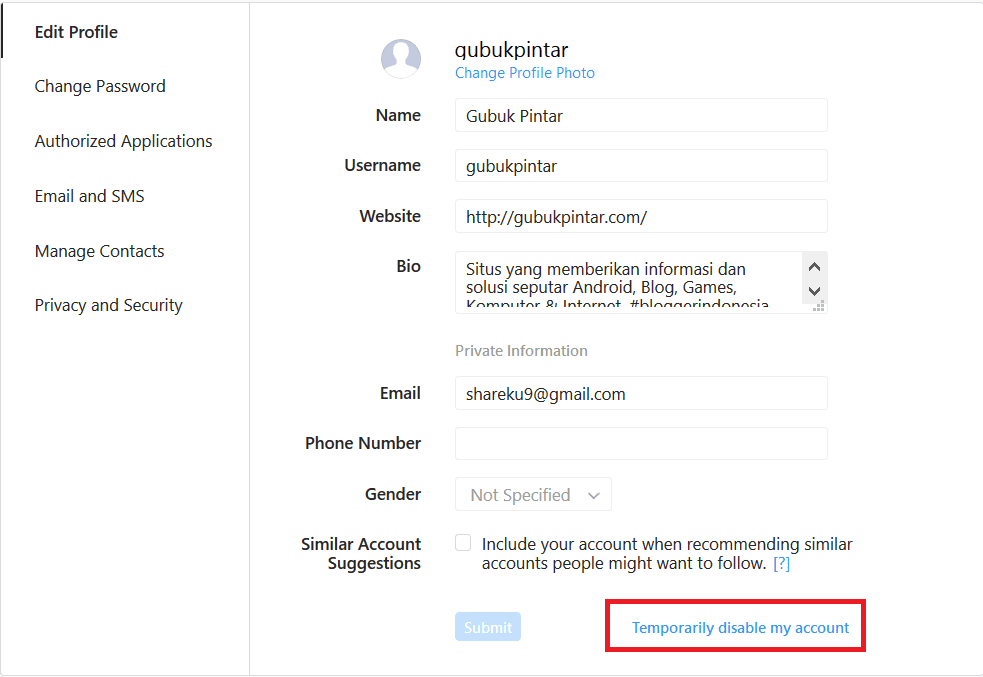 Ini Cara Menonaktifkan Instagram Mu Sementara Dengan Mudah! - Gubuk Pintar