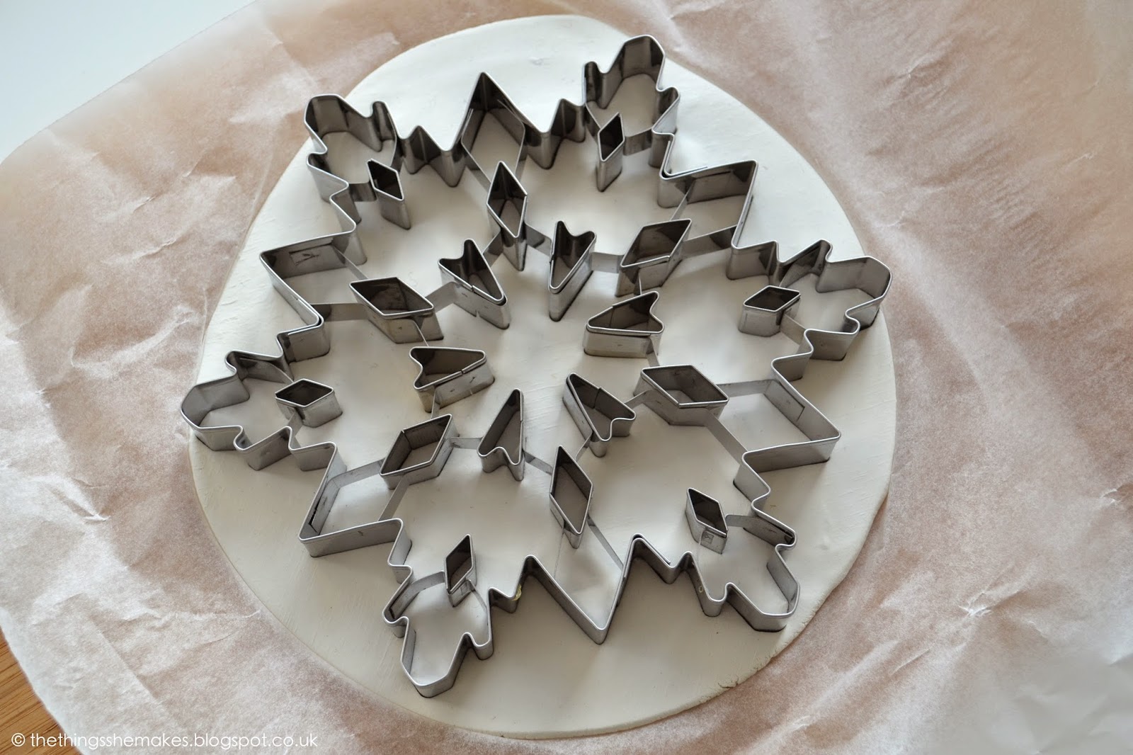 How to Make a Large Clay Snowflake Decoration | The Things She Makes