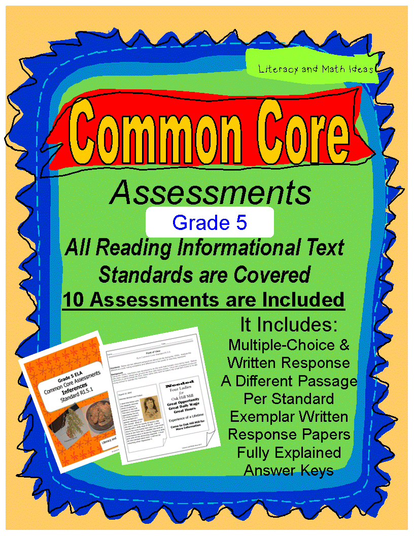 Literacy & Math Ideas: Grade 5 Reading Assessments {All Informational ...