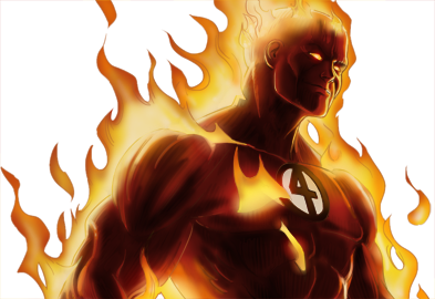 comic cartoons: Human Torch