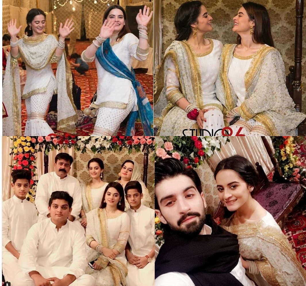 see how pretty Aeman and Muneeb were looking on their Dholki before ...