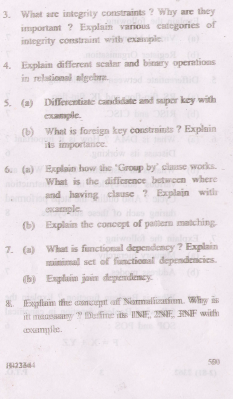 CDLU B.C.A II Year BCA-204 Database Management System 2013 Question ...