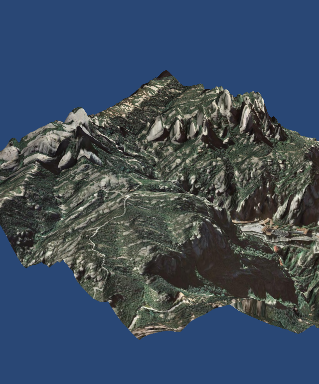 GeoExamples: 3D terrain visualization with python and Mayavi2