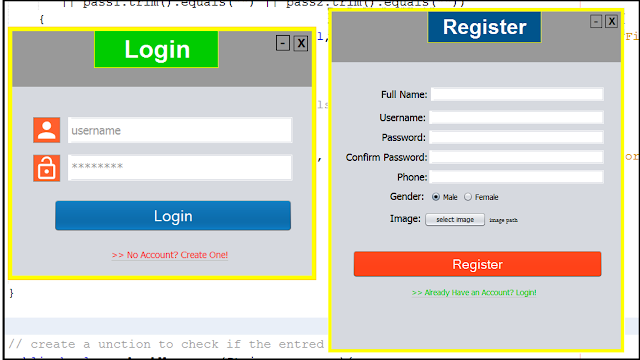 Java Login And Register Form With Mysql C Javaphp Programming Source Code