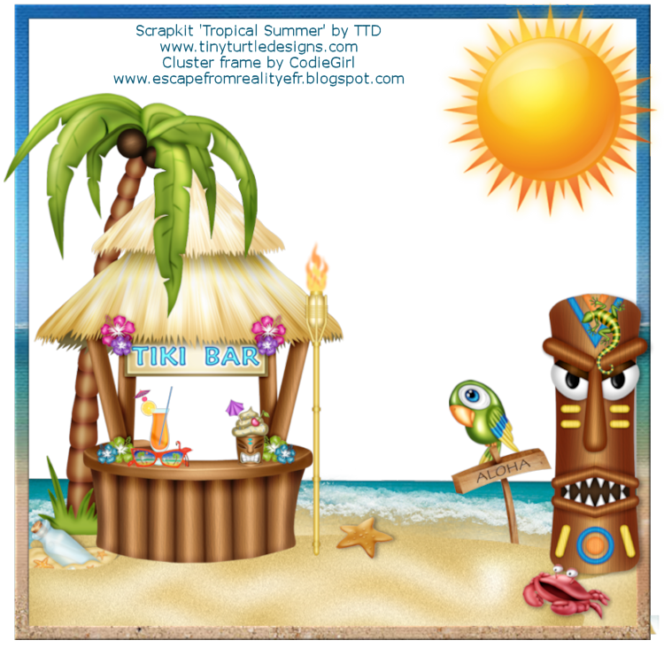 Escape From Reality Blog: FTU Cluster Frames "Tropical Summer"