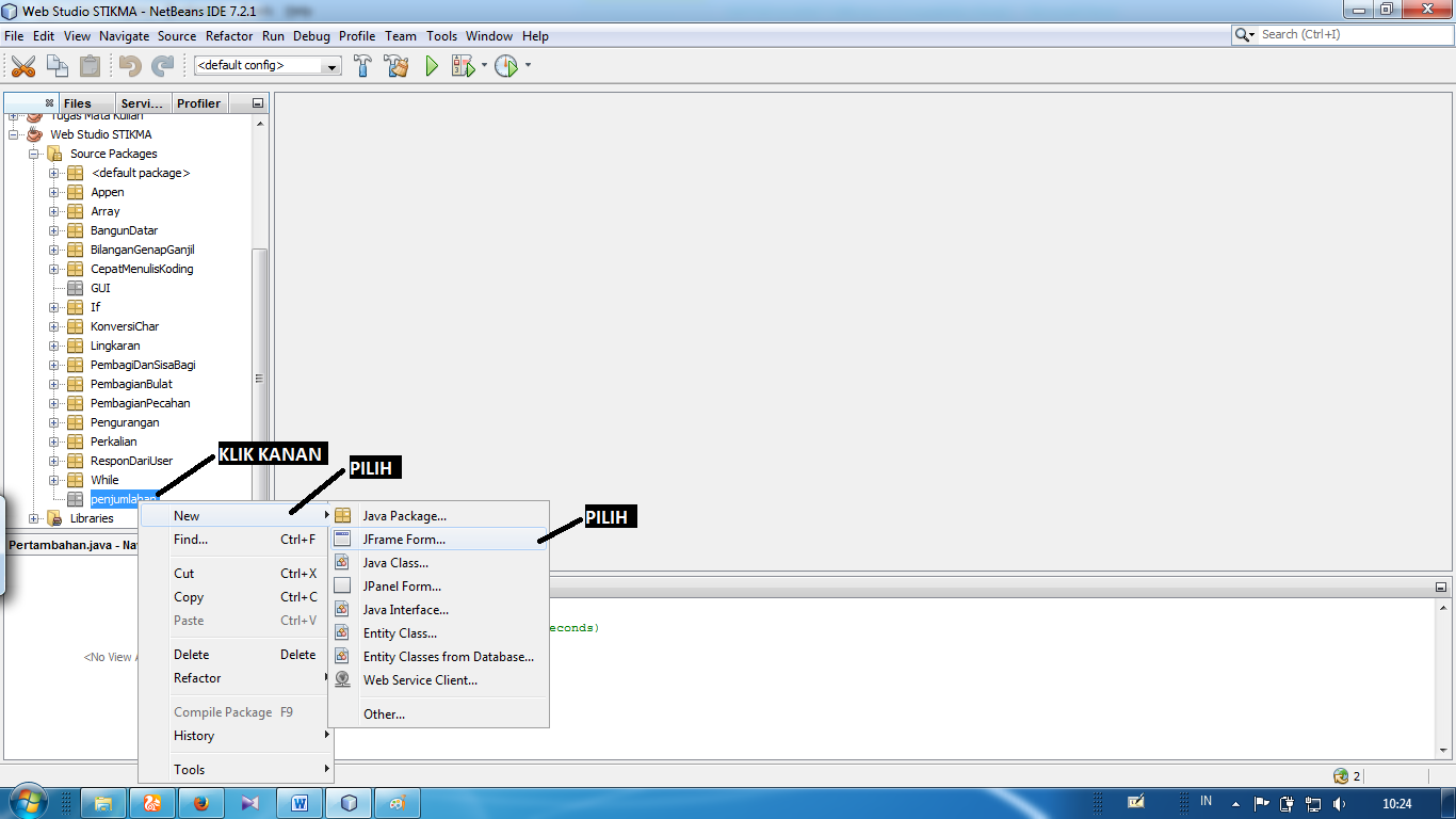 Contoh Program Penjumlahan Java Netbeans ~ Materi Java Pemula