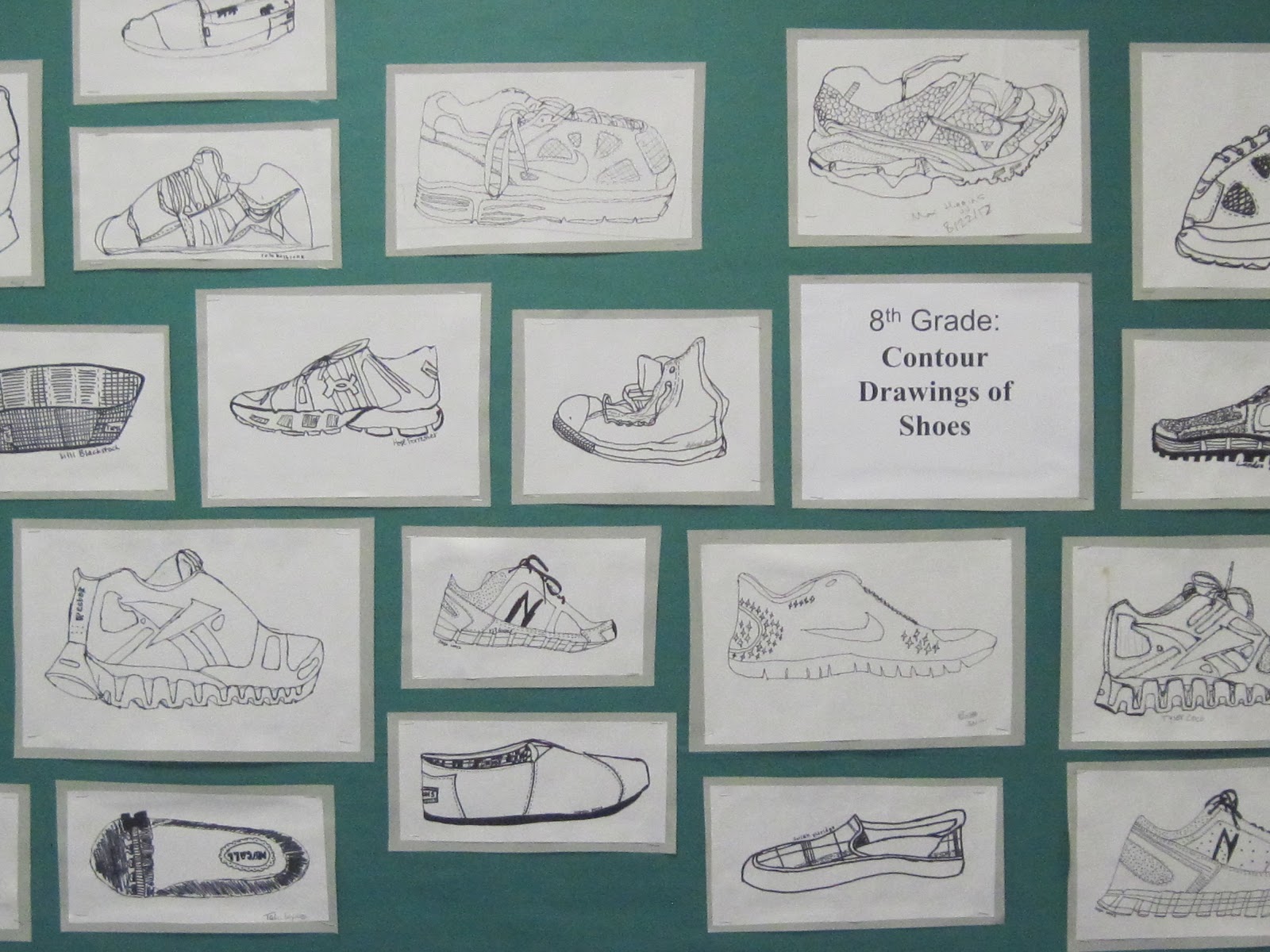 Shana's Art Room : Contour Shoe Drawings