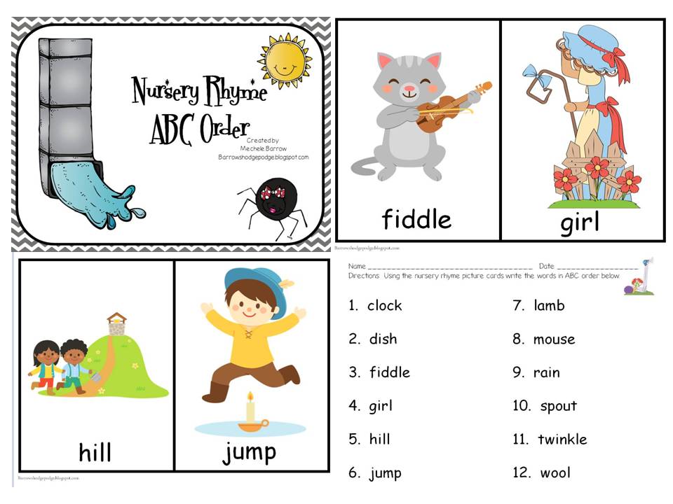 Barrow's Hodgepodge: Nursery Rhyme Literacy Center Box