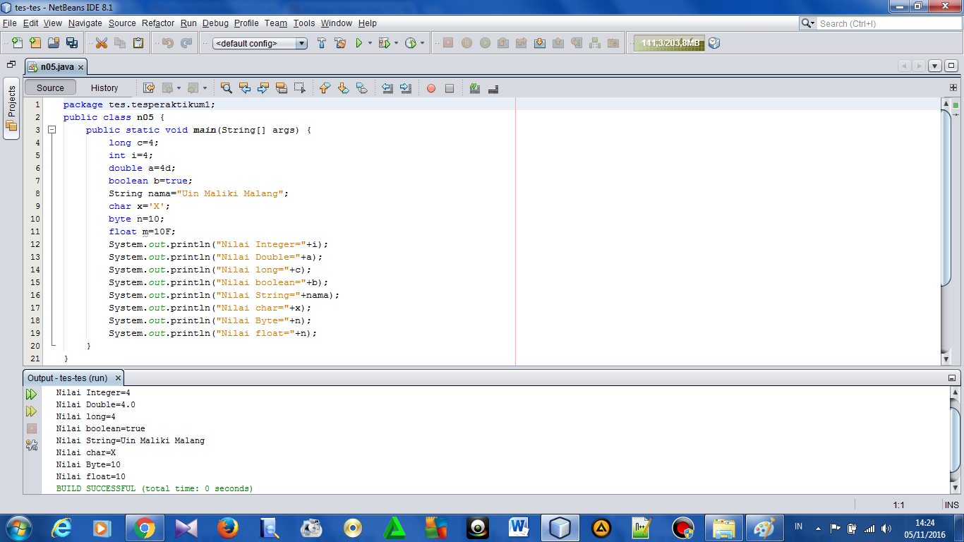 Belajar Java: kumpulan contoh pemrograman java dan outputnya