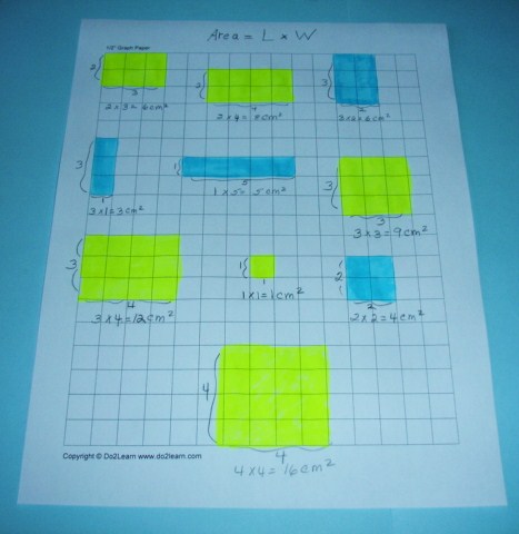 Learning Ideas - Grades K-8: Investigating Area with Graph Paper