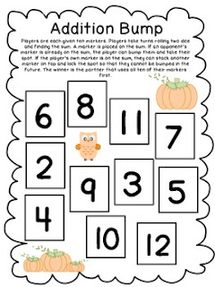 Teacher Tam's Educational Adventures: FREE Bump Addition Games for All ...