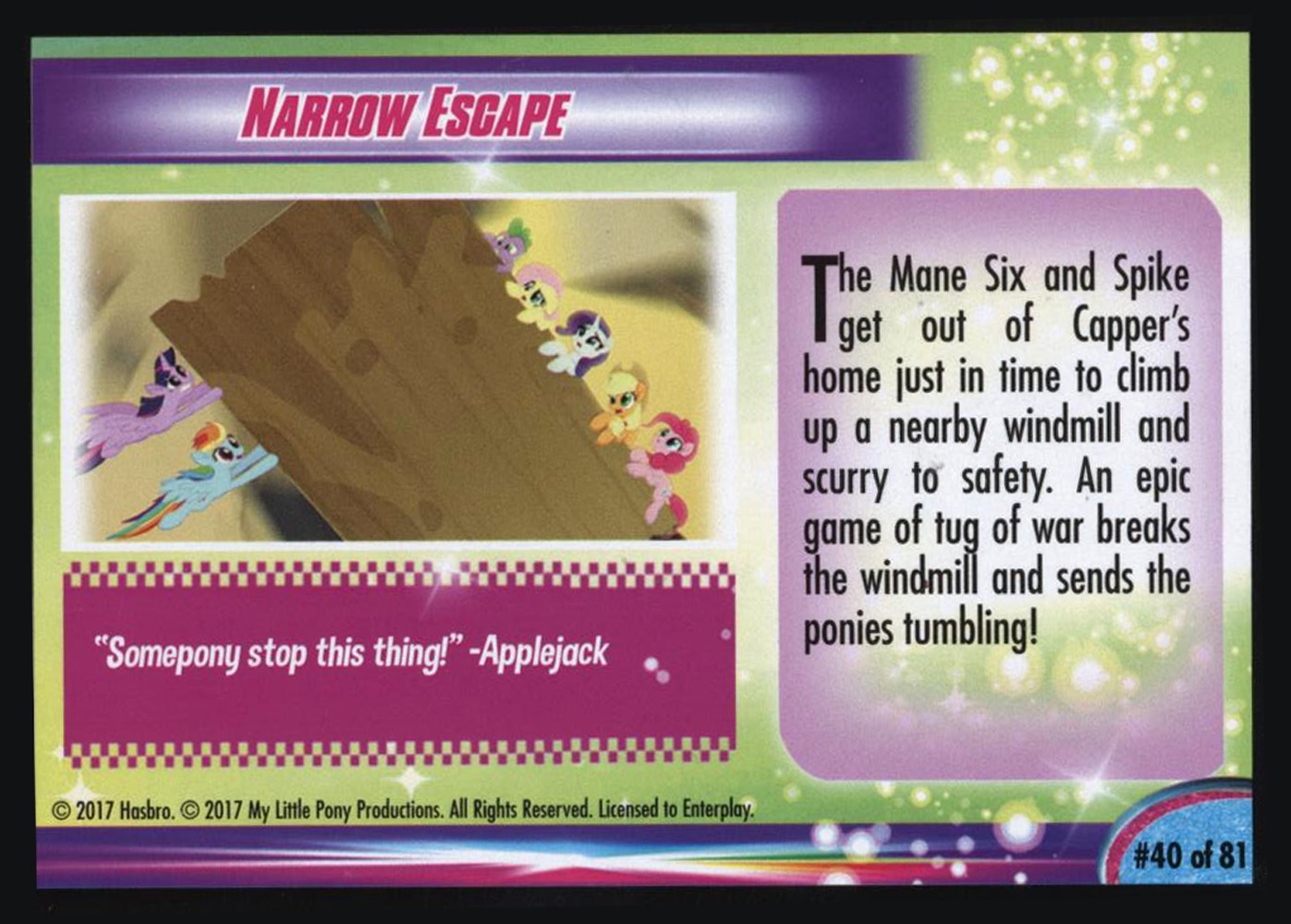My Little Pony Narrow Escape MLP the Movie Trading Card | MLP Merch