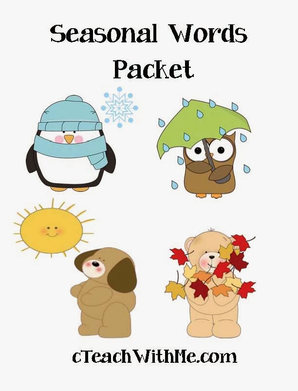 Seasonal Words Packet - Classroom Freebies