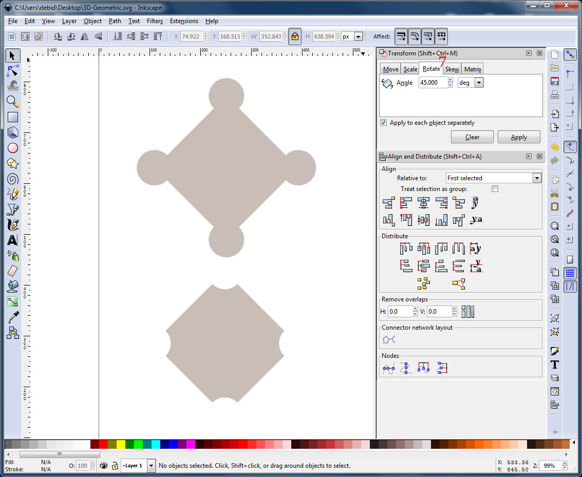 Clown Fish Cafe: Creating a Tiling 3D Geometric Pattern Using Inkscape