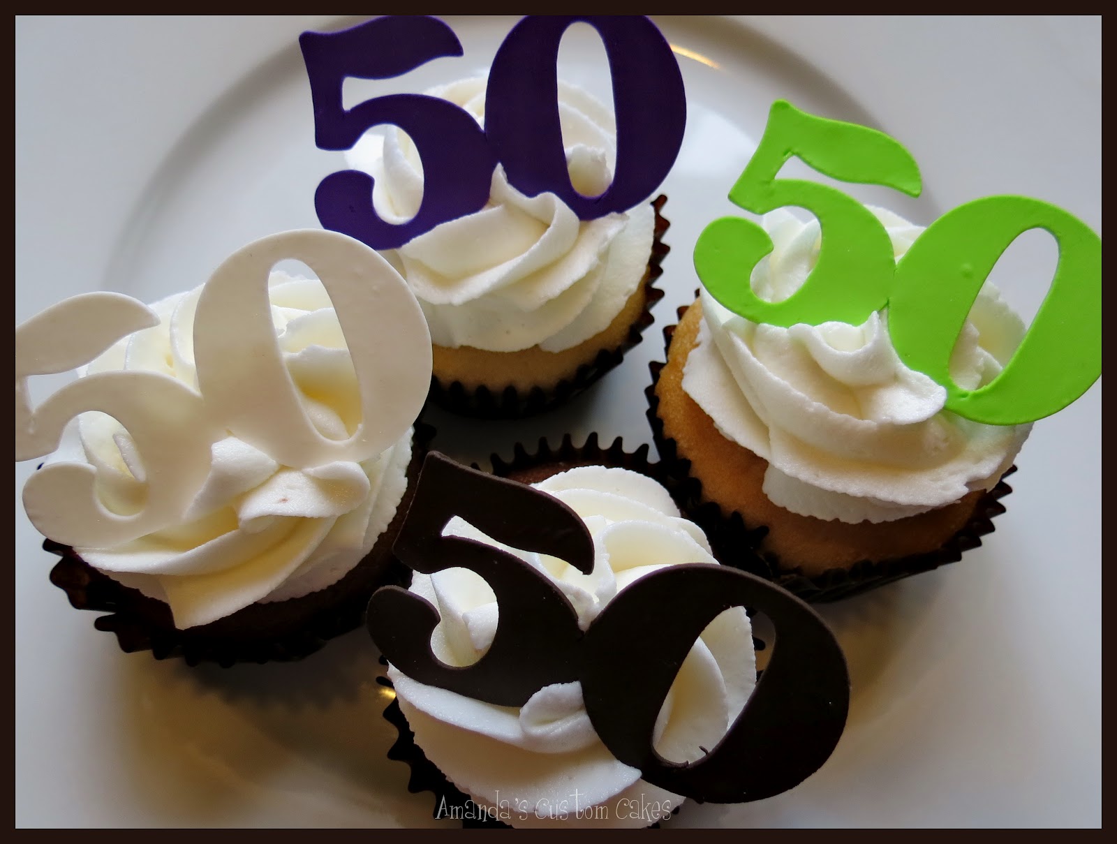 Amanda's Custom Cakes: 50th Birthday Cake & Cupcakes