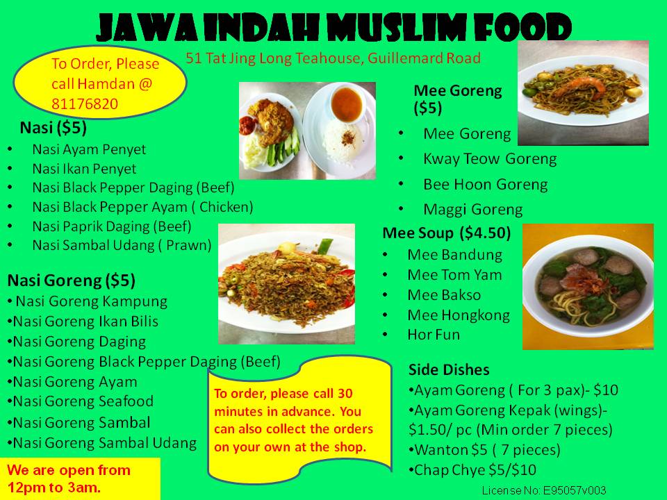 Jawa Indah Muslim Food: Menu