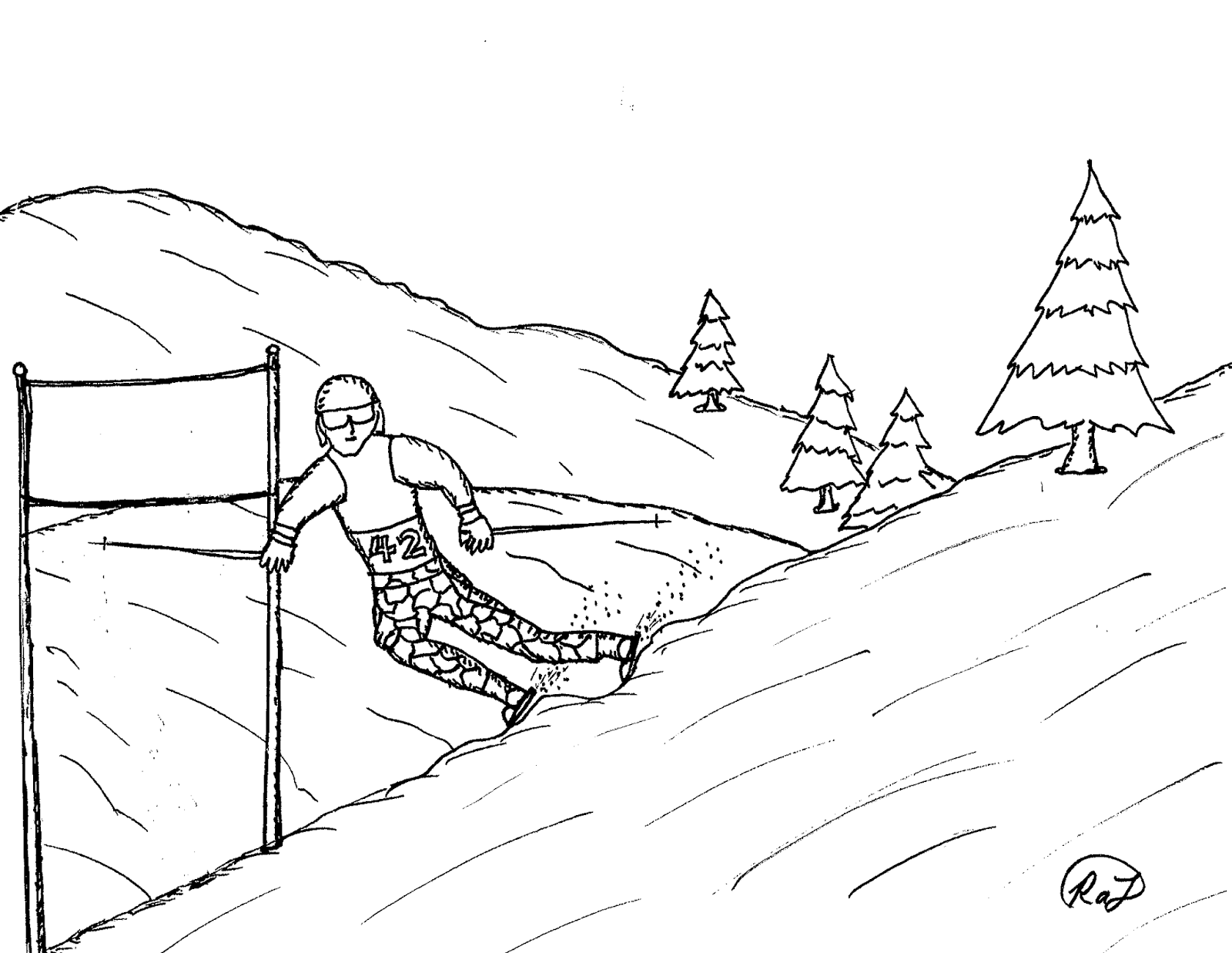 Robin's Great Coloring Pages: Olympic Alpine Ski Racers