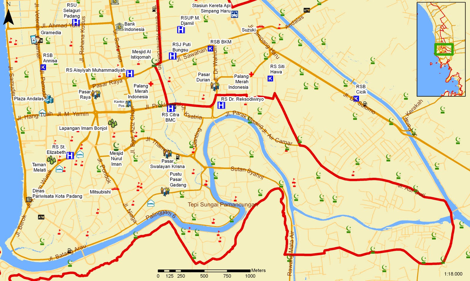 Peta Evakuasi Tsunami Kota Padang, Launched By Walikota Padang + Peta ...
