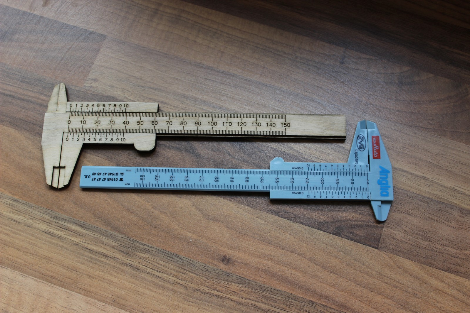 Laser cut vernier calipers