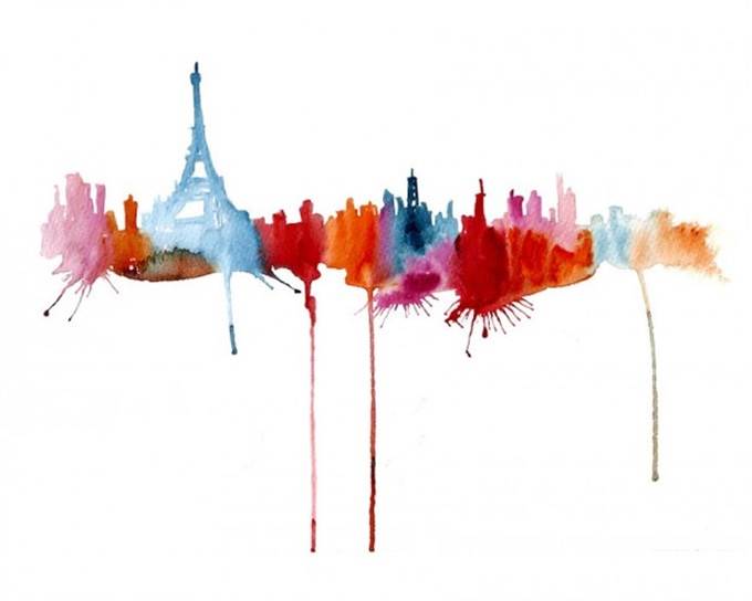 Lukisan Watercolor Pemandangan Bandaraya Serata Dunia Yang Menarik ...
