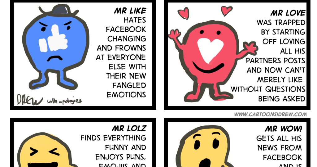 Cartoons I Drew: Facebook Reactions