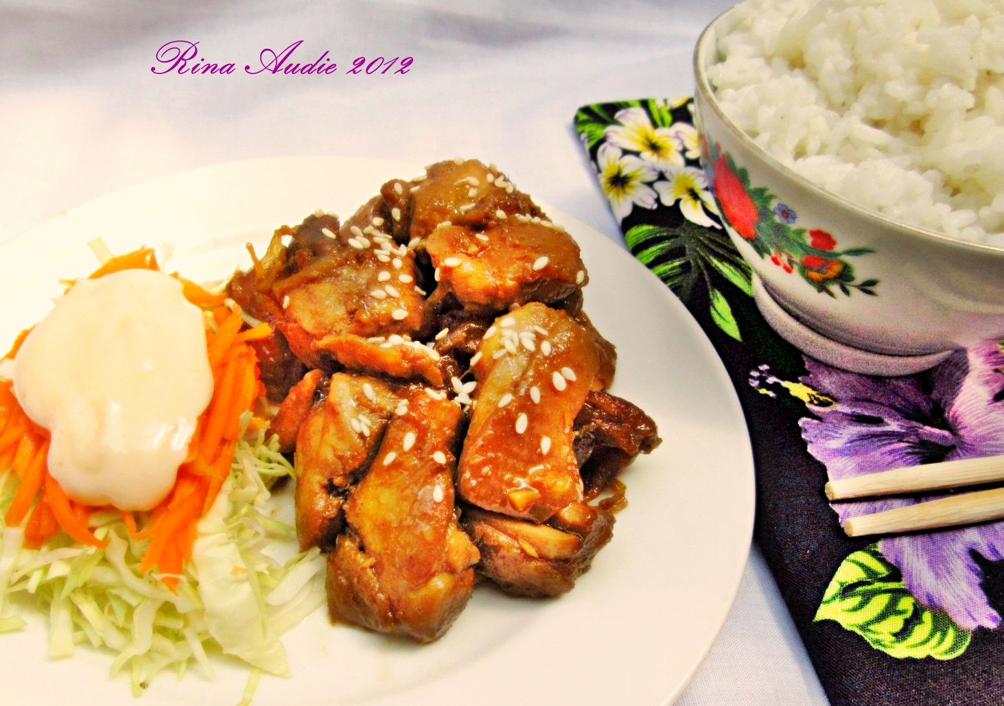 AYAM TERIYAKI DAN SALAD MAYONAISE - DapurManis AYAM TERIYAKI DAN SALAD MAYONAISE - DapurManis