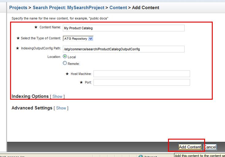 ATG Search - how to create a search project