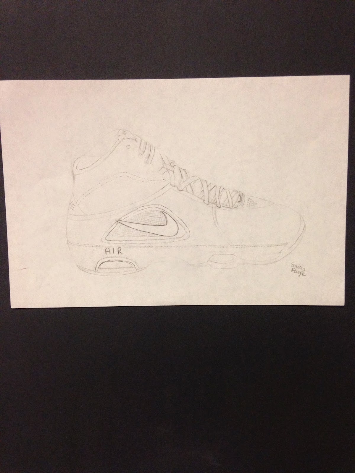 Emily's Art Blog: Contour Shoe Drawing