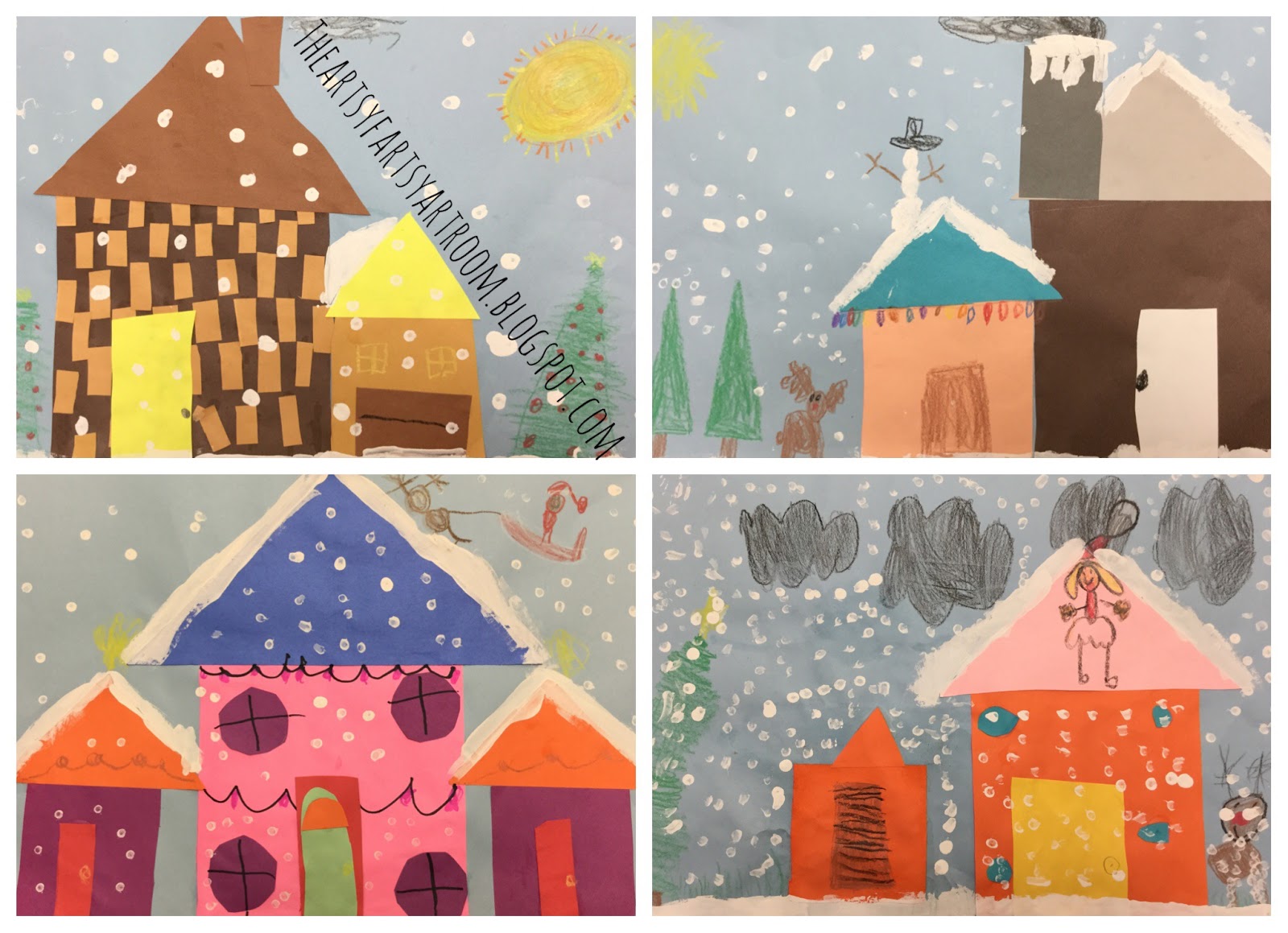 The Artsy Fartsy Art Room: Winter Shape Architecture (2016)