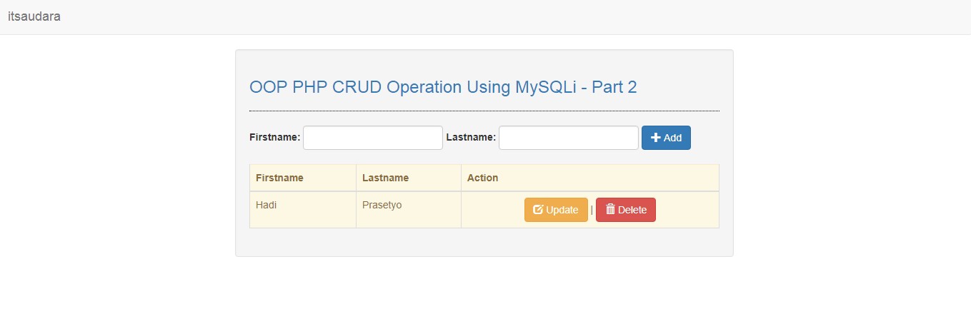Membuat CRUD dengan OOP Membuat CRUD dengan OOP