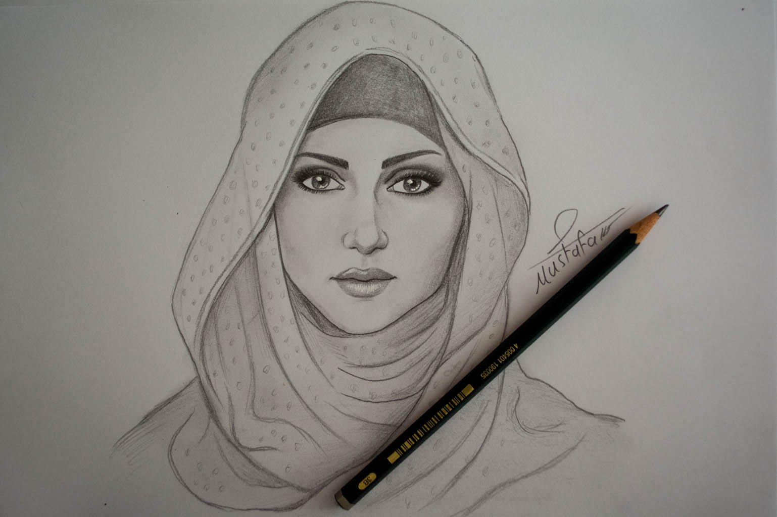 تعلم رسم فتاة محجبة بالرصاص تعلم الرسم