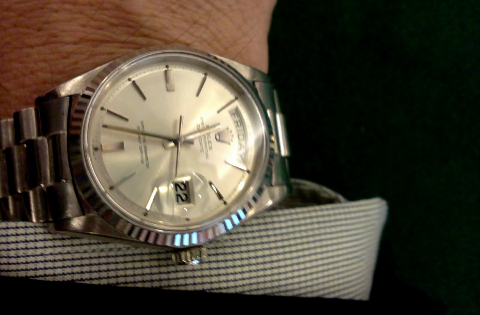 koleksijampecks: Jam Rolex 1803, Solid White Gold King Day Date Watch