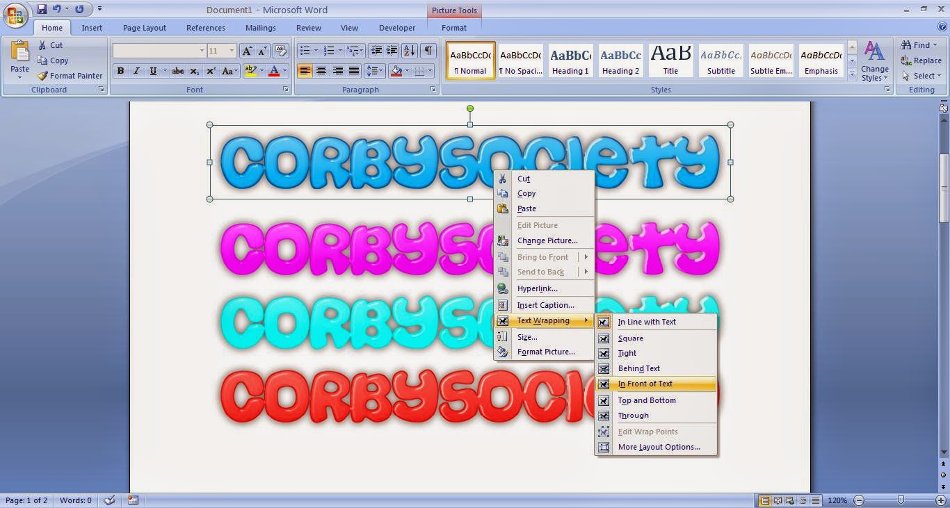 Create a Basic Graphic Design using MS Word ~ Corby Society