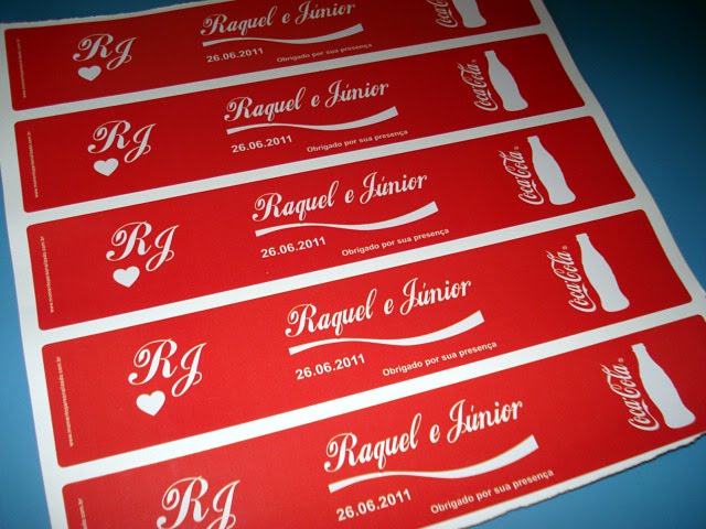 Momento Personalizado e Casamento Personalizado: Rótulos para Coca Cola