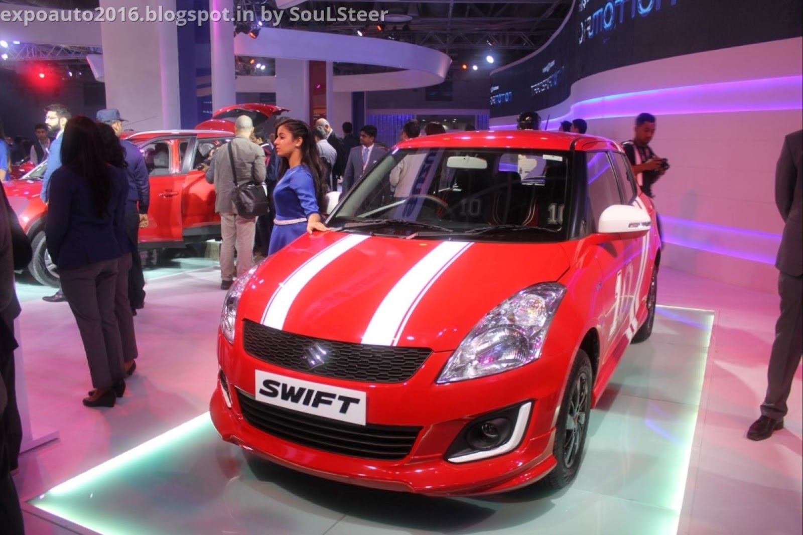 Auto Expo 2016 by SouLSteer: Maruti Suzuki Swift Zxi in red and white ...
