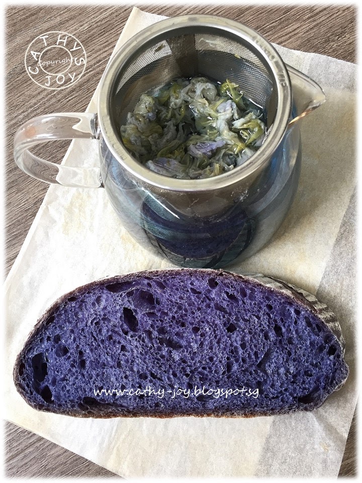 cathy's joy: Blue Pea Bread 蝶豆花面包