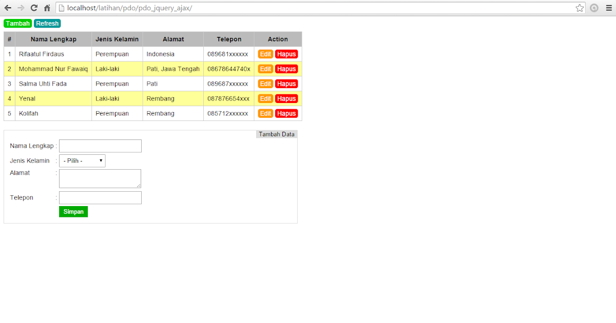 Membuat Tambah & Tampil Data dengan PHP PDO + jQuery AJAX | YukCoding