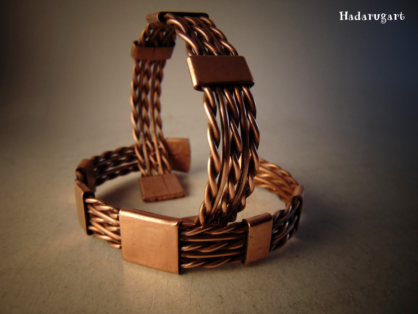 Bratari unise handmade din cupru