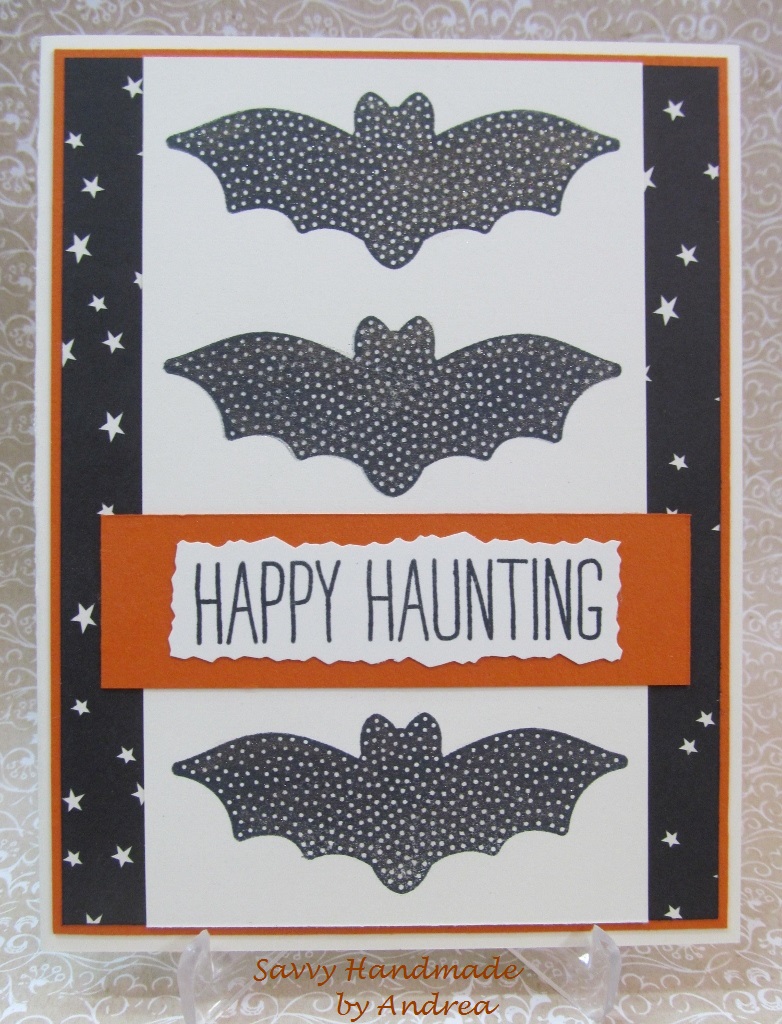 Savvy Handmade Cards: Happy Haunting Card with Bats