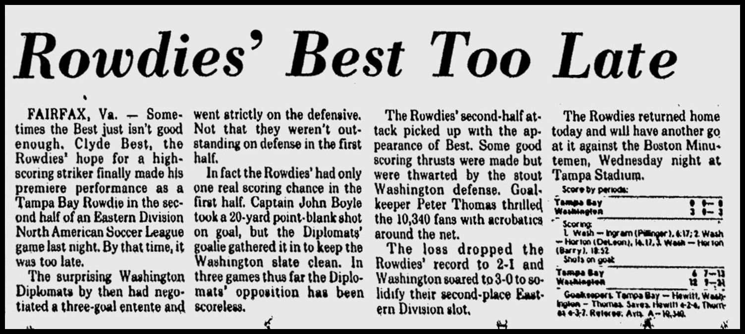 TAMPA BAY ROWDIES APPRECIATION BLOG (1975 to 1993): 01/04/2011 - 01/05/2011