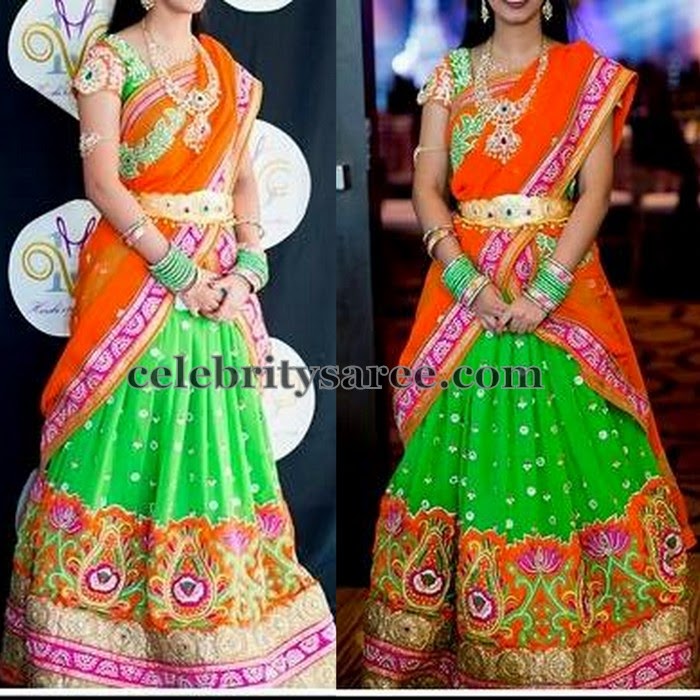 Bride in Vani Kodali Half Saree - Saree Blouse Patterns
