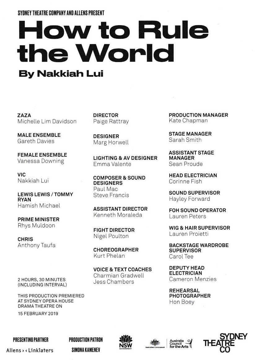 Canberra Critics Circle: How to Rule the World