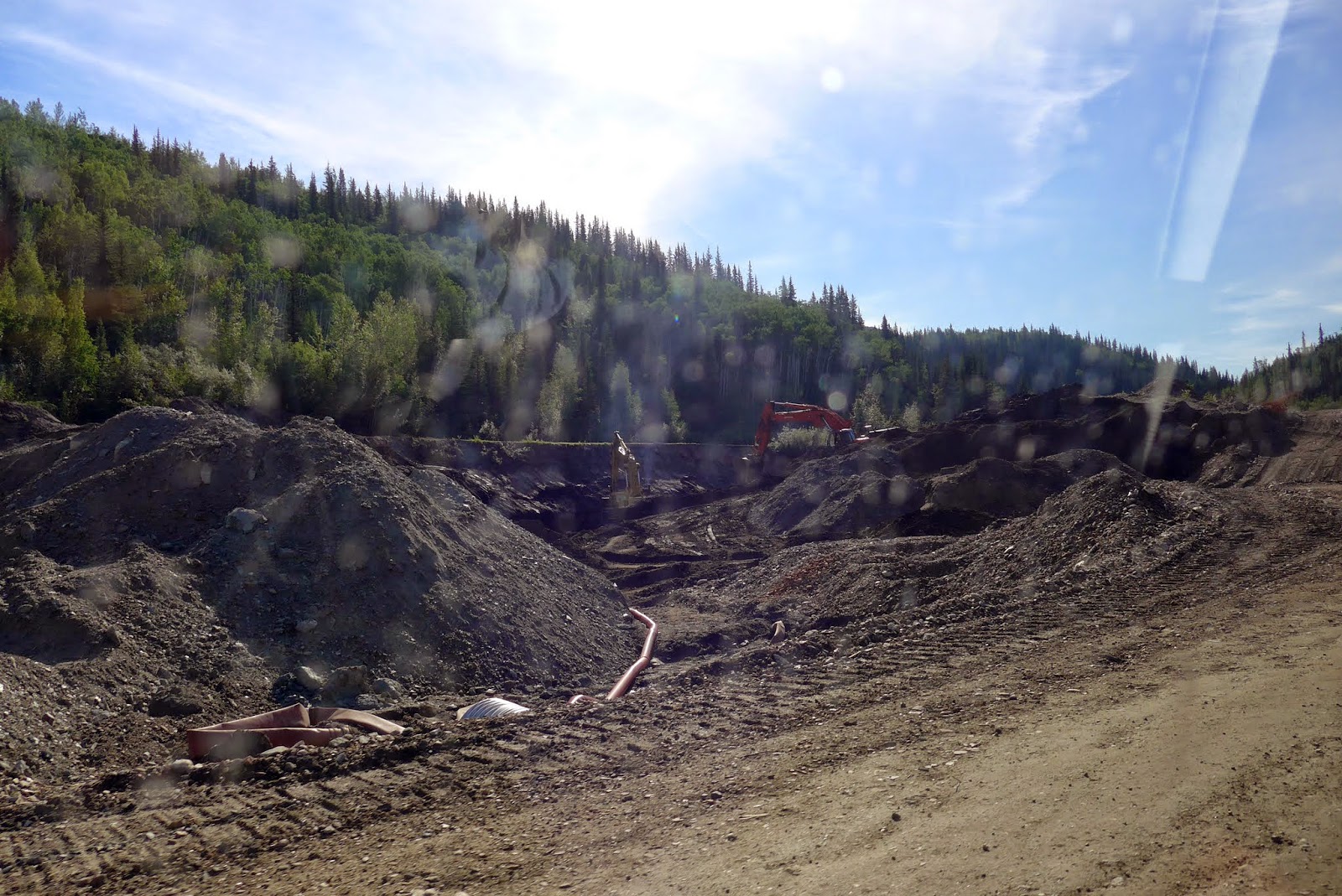An active placer mining site.