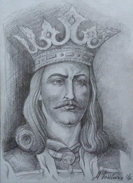 Vise in culori si linii: Stefan cel Mare (desen creion)