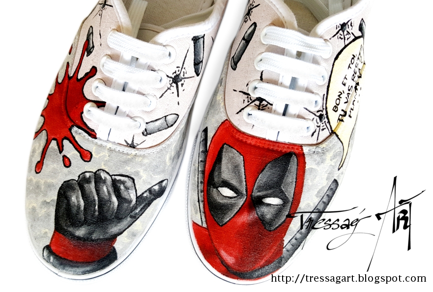 Tressag'ART - Custom Shoes - Créations: Custom Shoes DeadPool