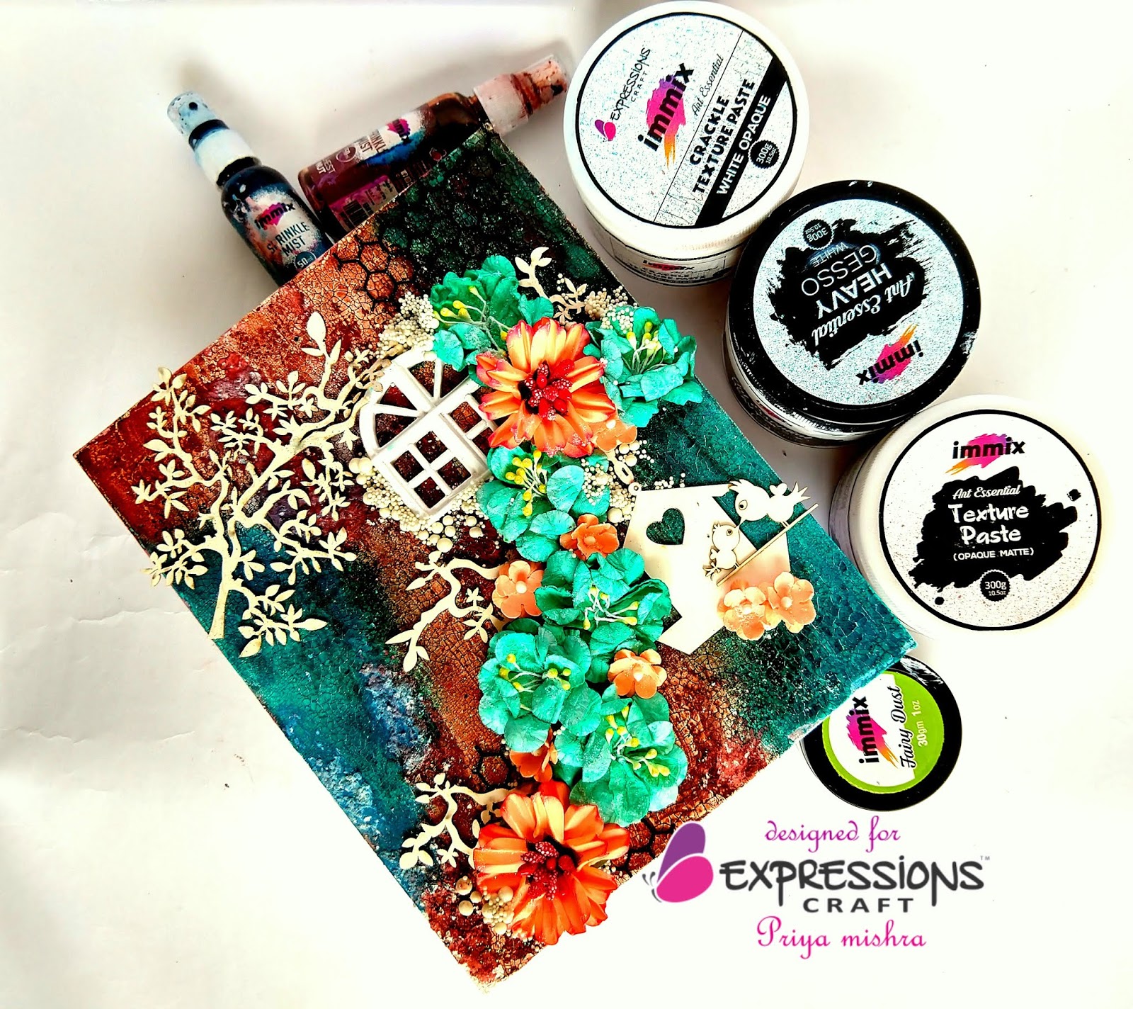 Priya Mishra Blog: Mixed Media Canvas for Expressions Craft