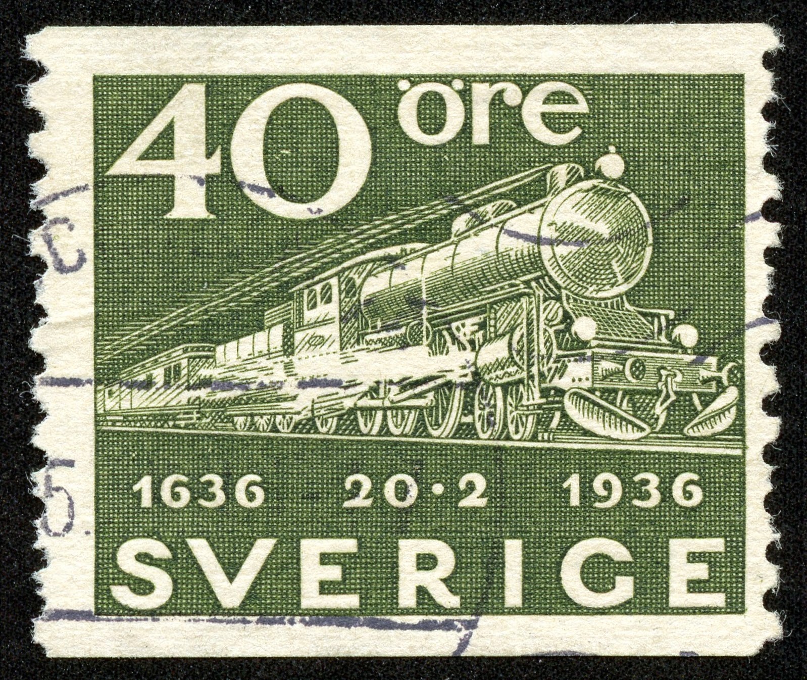 Big Blue 1840-1940: Trains on Classic Era Stamps