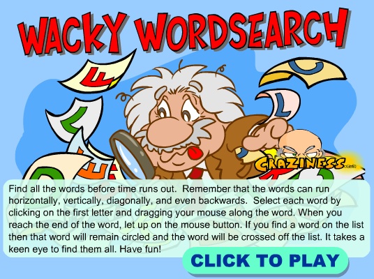 ReaGaM's | The Real Game Online: Wacky Word Search