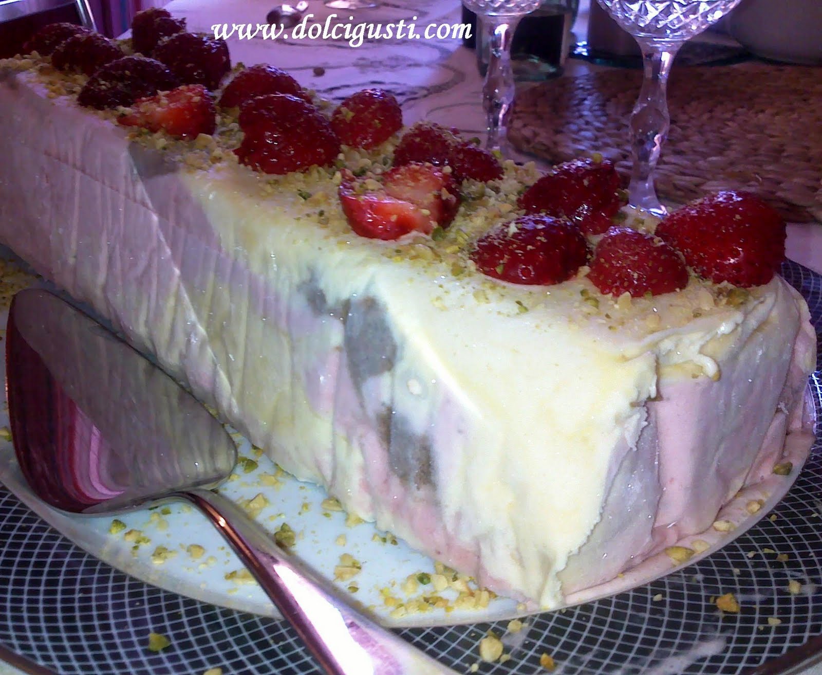 chocolate and cakes: cassata chocolate strawberry and vanilla with a ...